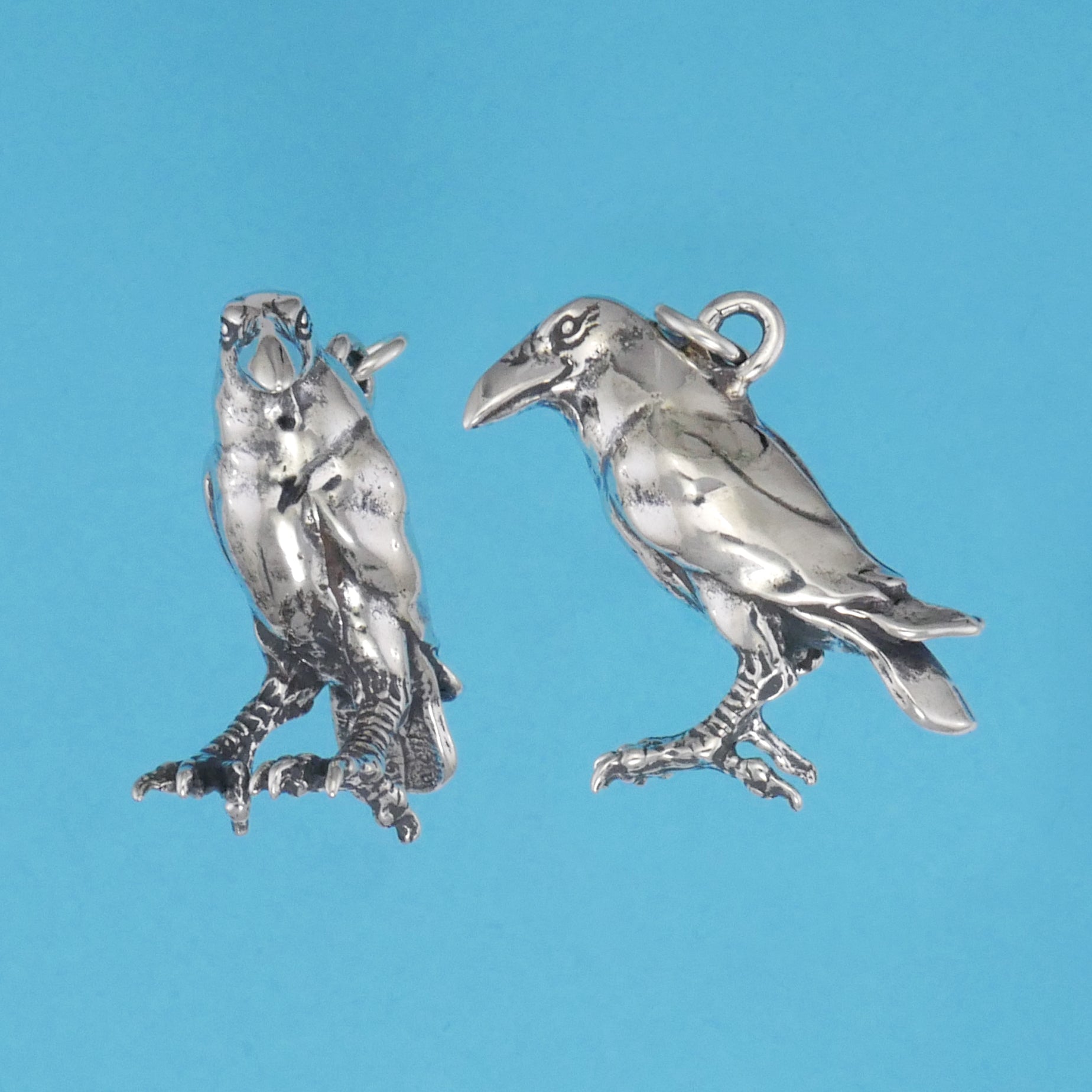 crow pendant silver