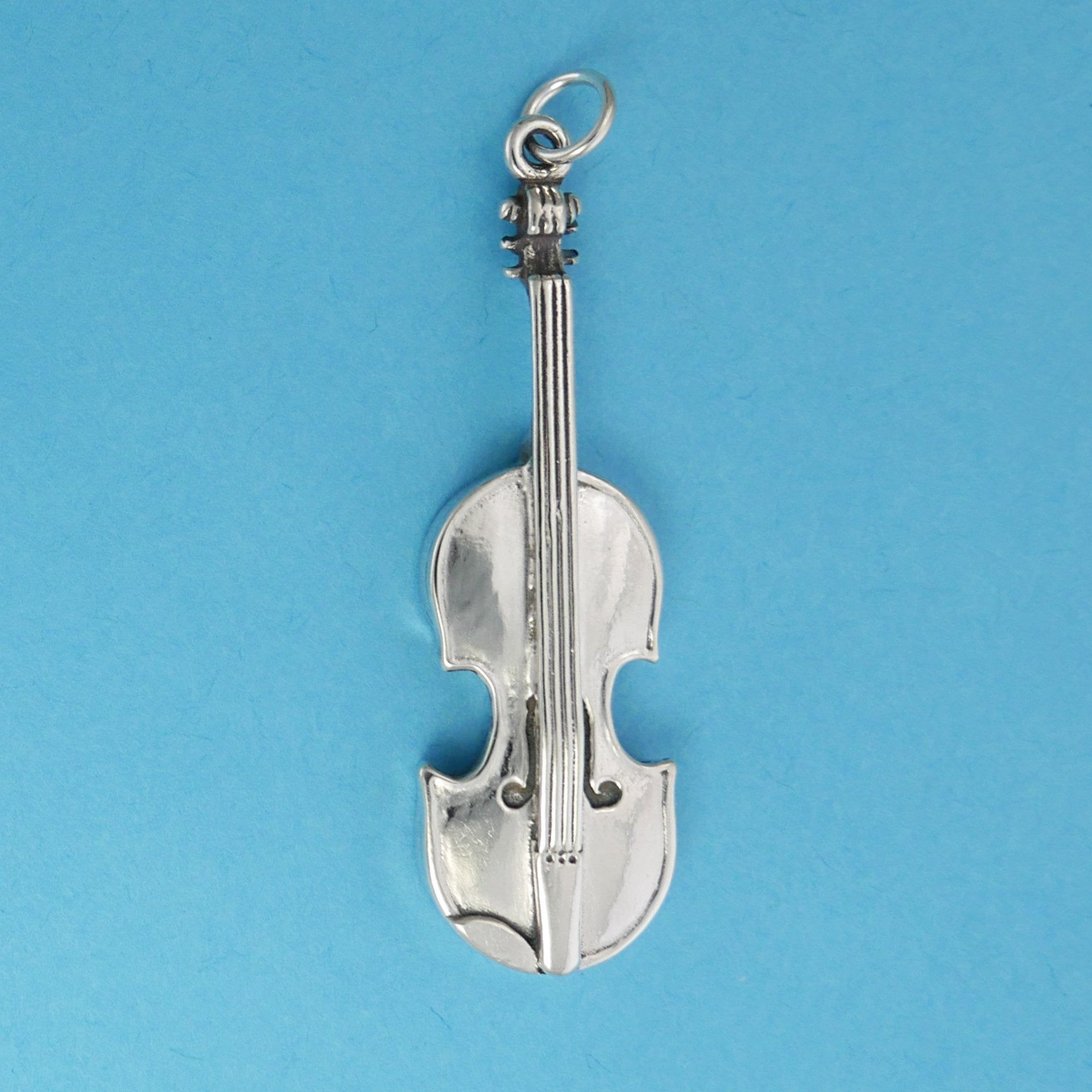 silver violin charm