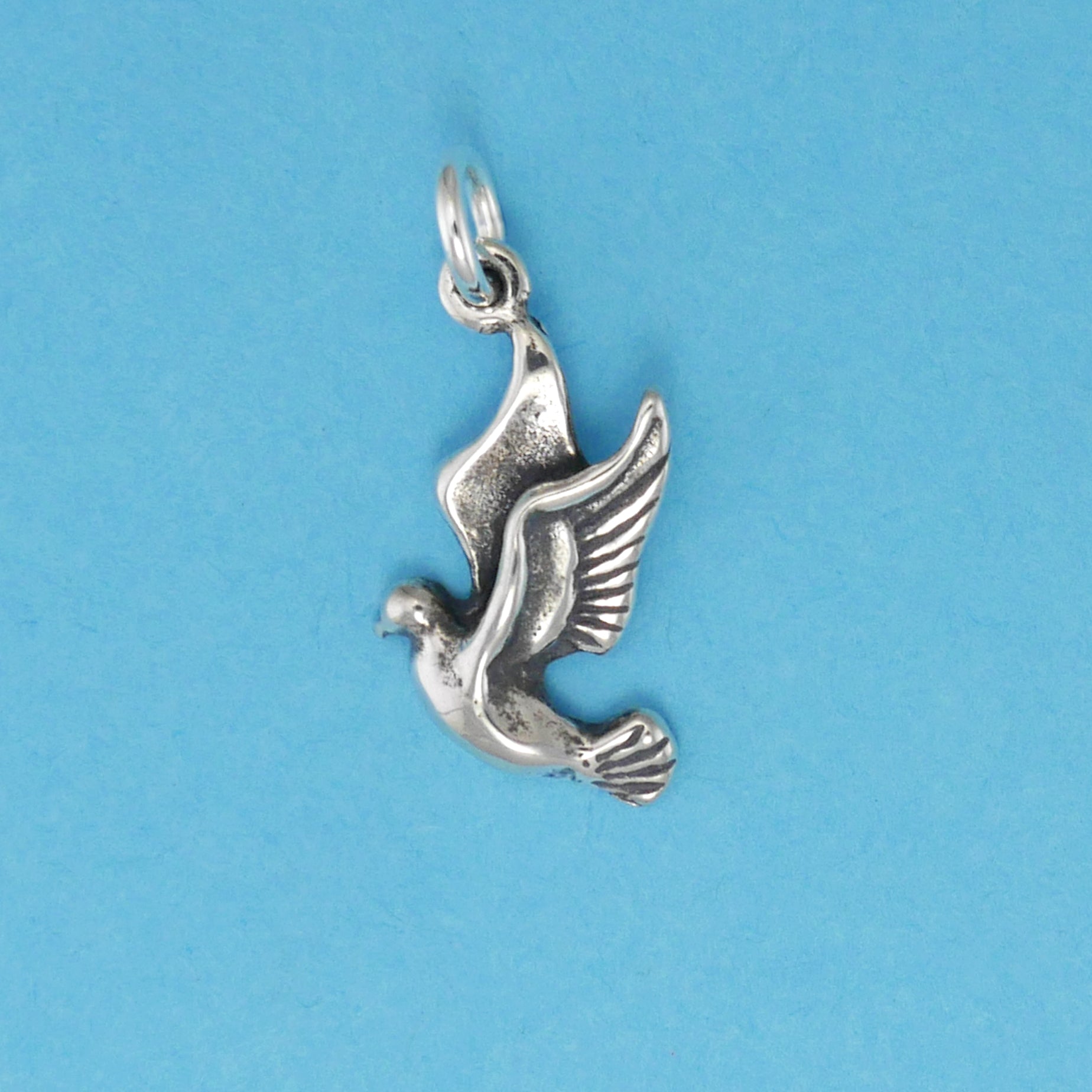 Landing Dove Charm | Bird Jewelry | CharmWorks