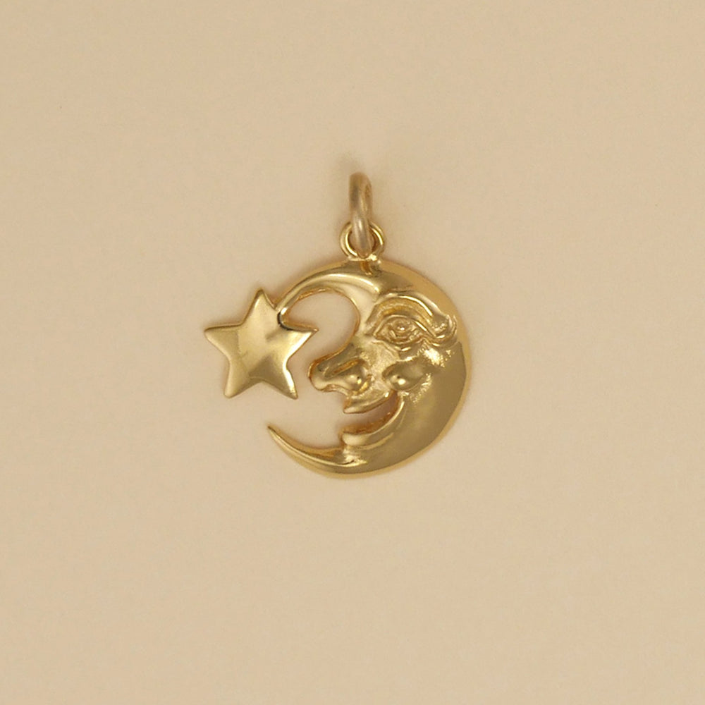 Moon Face With Star Charm | Whimsical Jewelry | CharmWorks