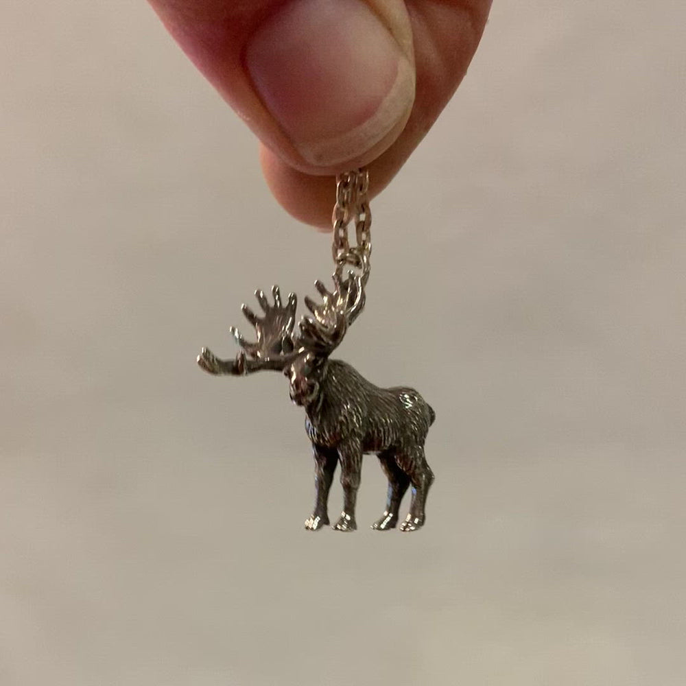 Moose Pendant | CharmWorks | Silver And Gold Animal Jewelry