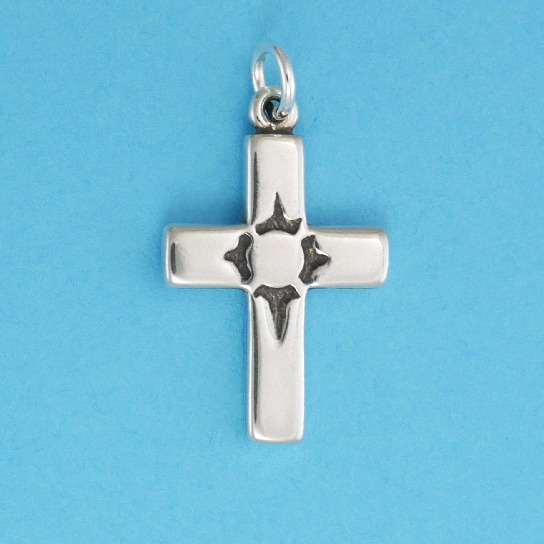 Rosette Cross Charm | CharmWorks | Christian Jewelry